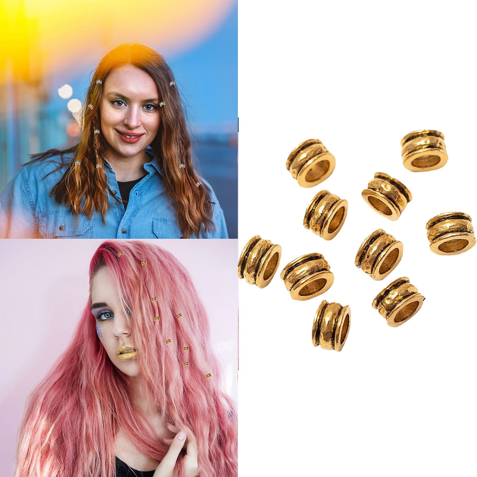 Sumllary Girls Hair Clips under 5 Hair Tube Beads Mini Hair Braiding ...