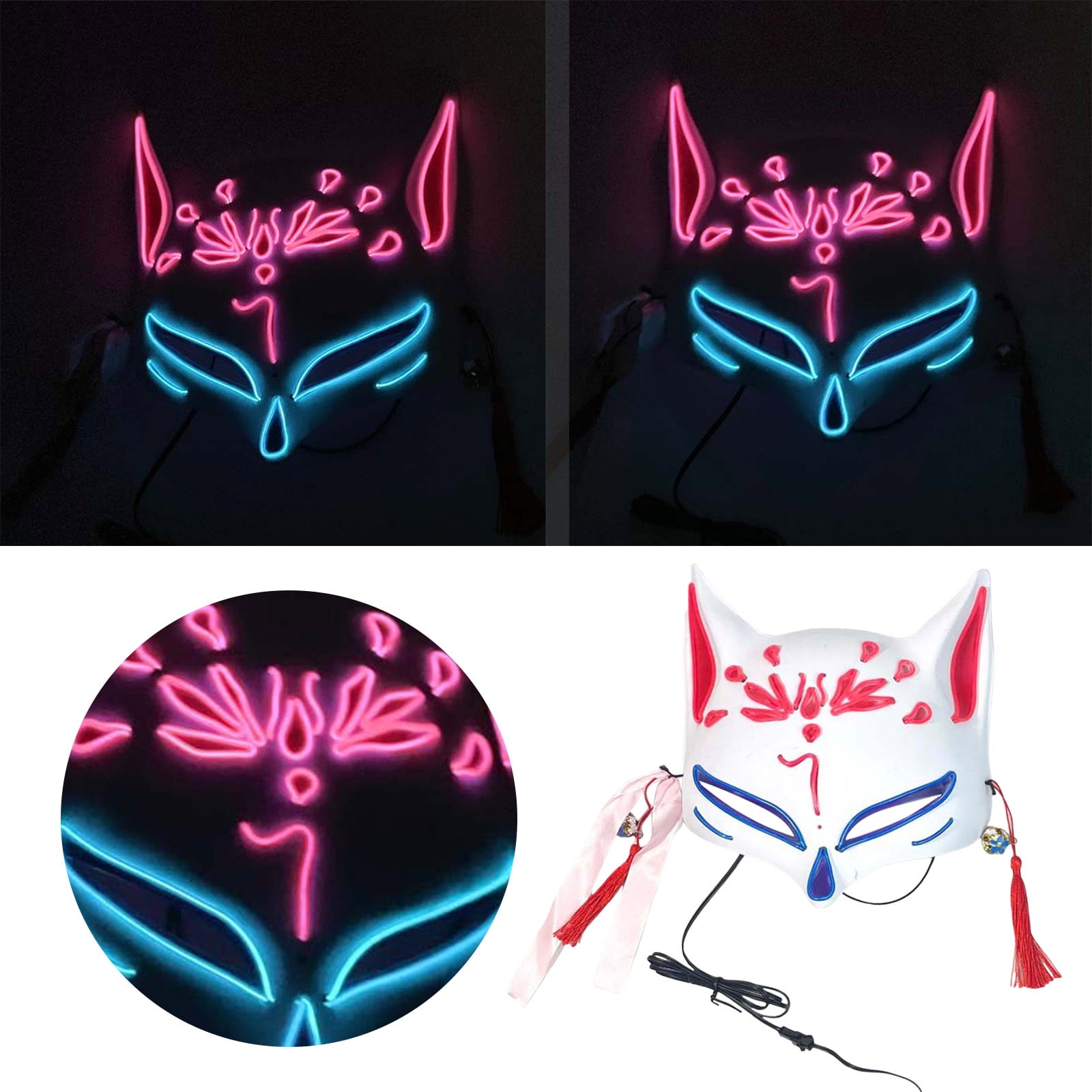 Party Costome LED Light Up Battery Powered Cute Half Face Masquerade ... Party Costome LED Light Up Battery Powered Cute Half Face Masquerade ...