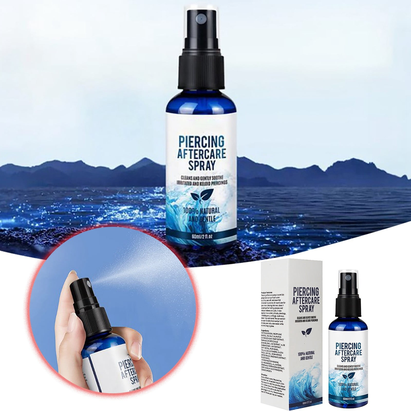 Sumllary past Placed by Piercing Care Spray Sea Ear Piercing Piercing ...
