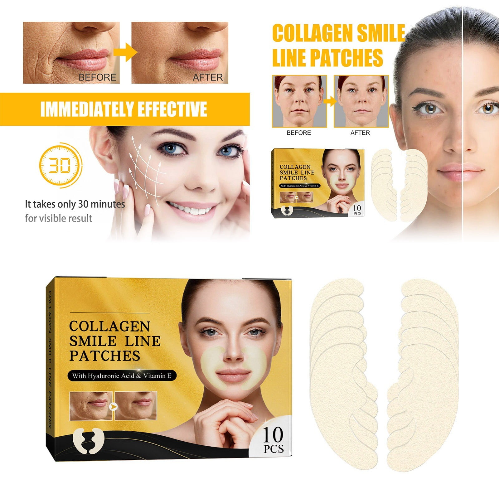 Collagen Patch For Facial Skin Care To Lighten Fine Lines And Tighten ...