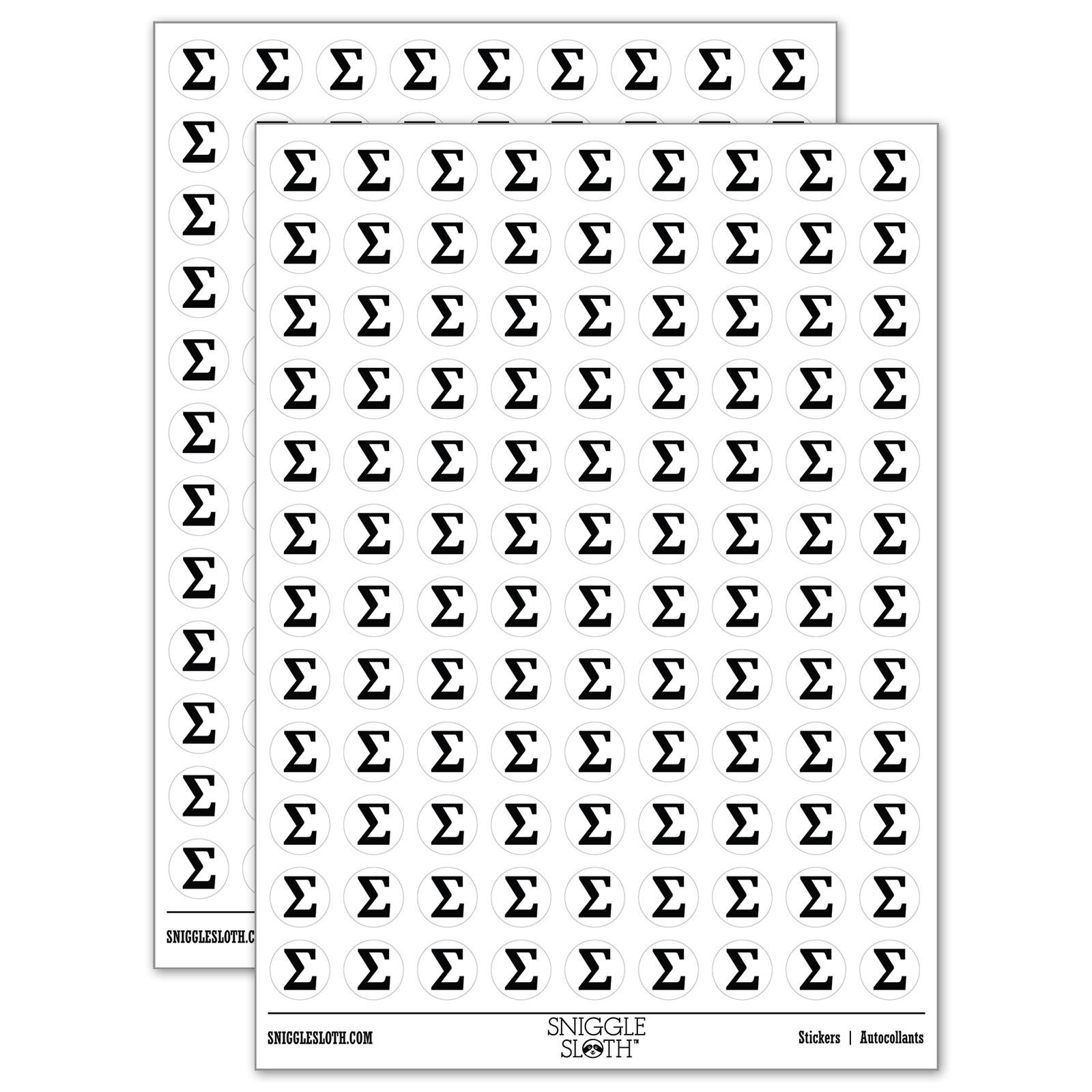 Summation Sigma Sum Math Symbol 200+ Round Stickers - White - Gloss ...