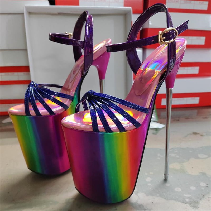 Summer 19cm Metal Thin High Heels Sandals Female Platform Women's Dress ...