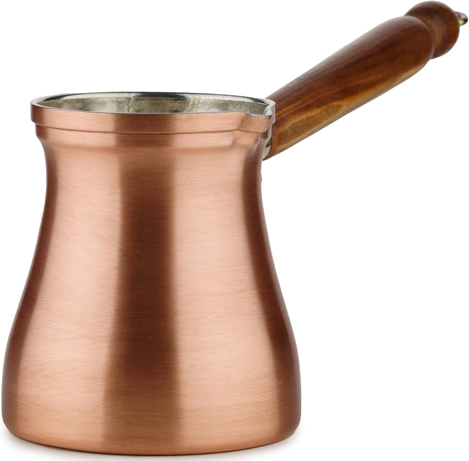 Summer 2024-15 Fl Oz Brushed Copper Turkish Coffee Pot, Cezve Ibrik ...