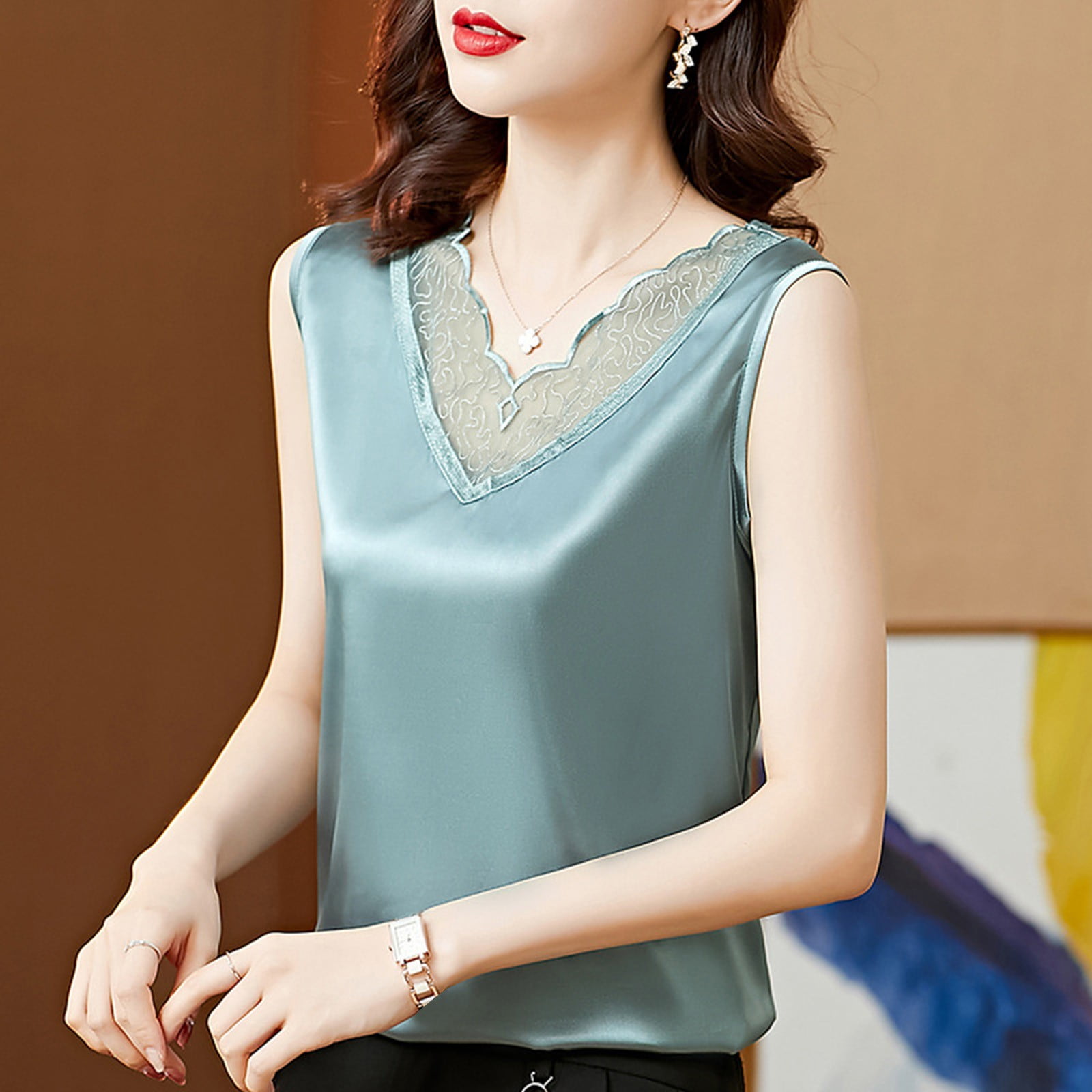 Summer 2024 V Neck Vest Women's Suit With Large Size Satin Design ...