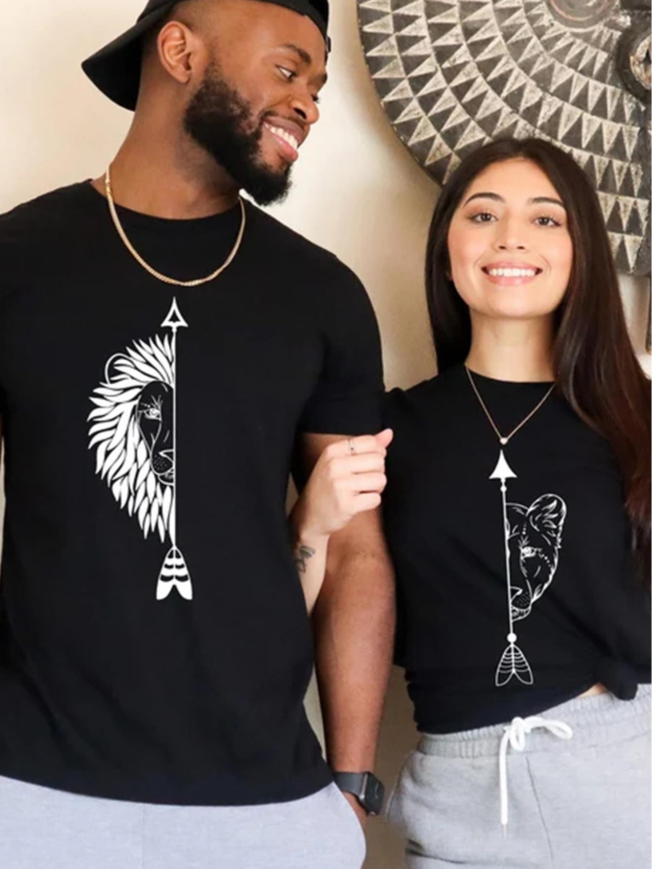 [Summer 2025 Exclusive T-shirt]-Lion & Lioness Couple's Matching T ...