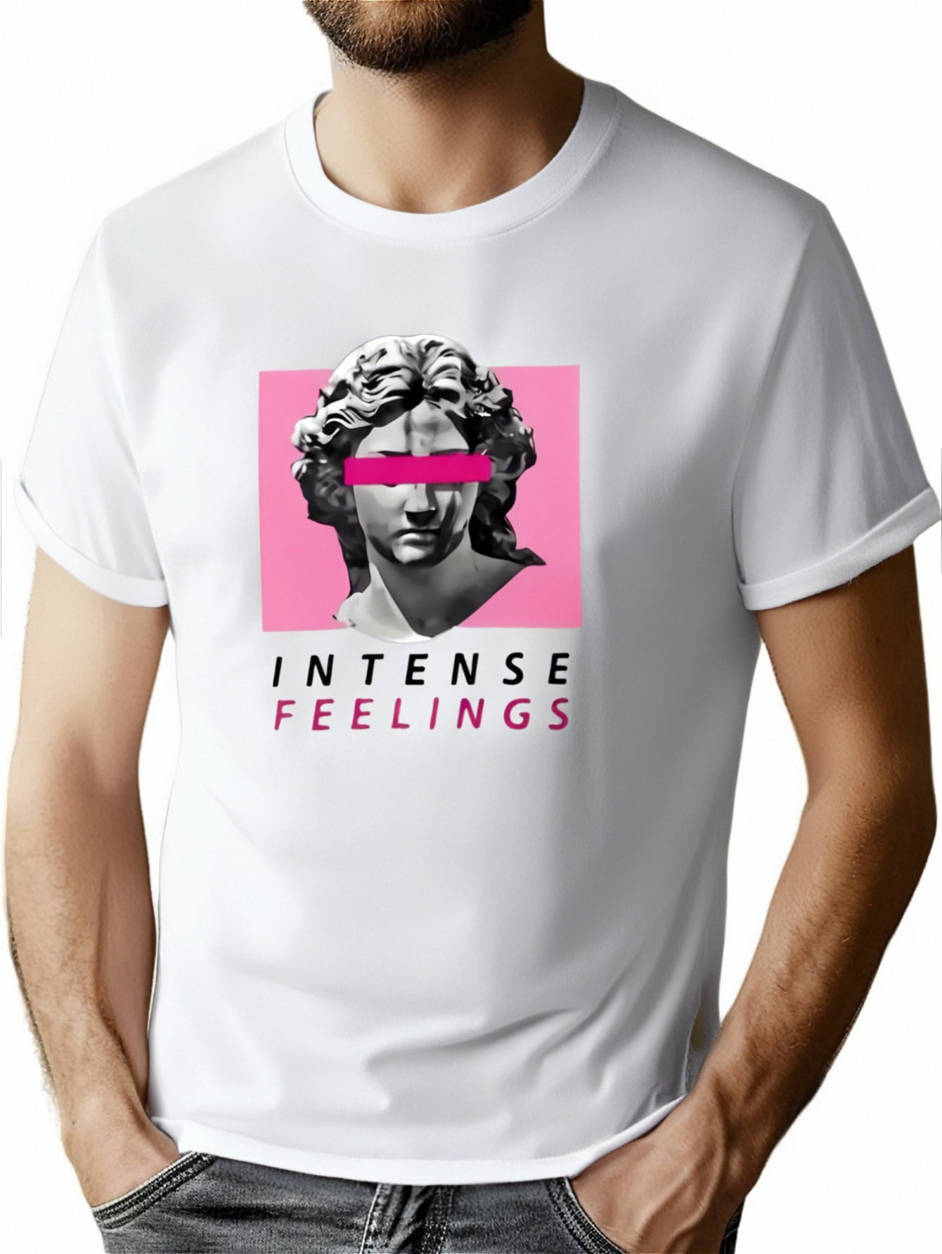 [Summer 2025 Exclusive T-shirt]-Men's Casual "Intense Feelings" Statue ...