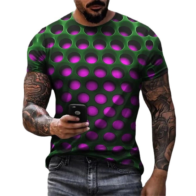 Summer 2025 Personalized Color Vertigo Hypnosis 3D Print Casual Fashion ...