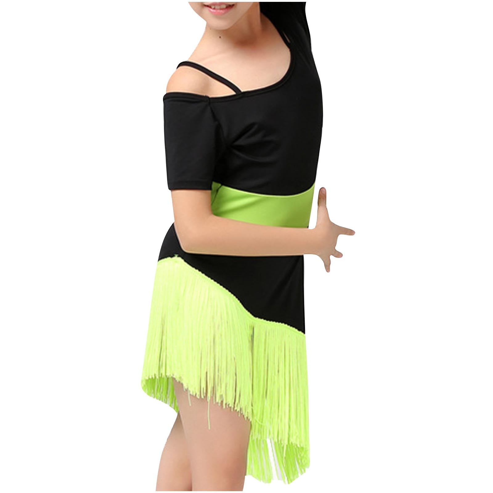 Summer up to 65% off kttectoa Tassel Off Shoulder Dress for Girls Dance ...