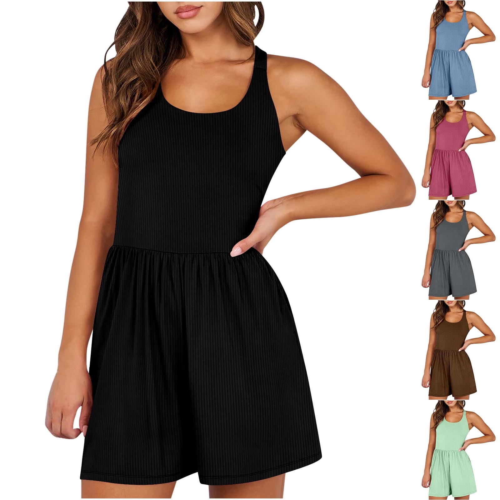 Summer 65% off Clearance! Womens Running Onesie Workout Rompers Outfits ...