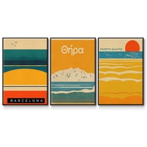Gentle Tides I - Framed Premium Gallery Wrapped Canvas L Frame 3 Piece ...