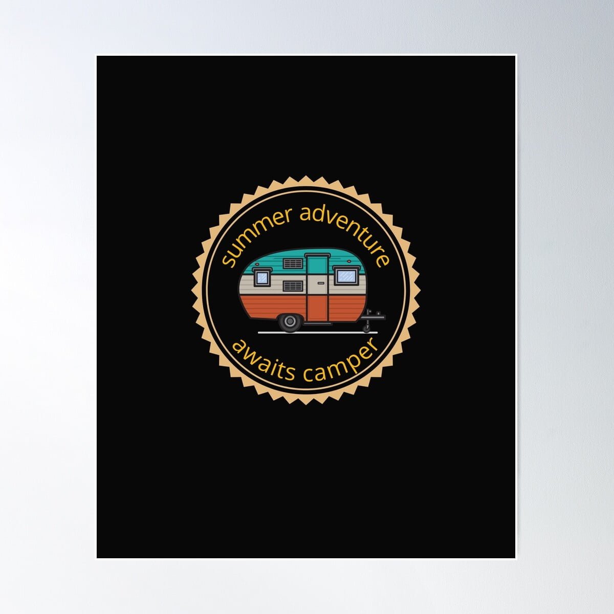 Summer Adventure Awaits Camper Poster Wall Art, Modern Wall Decor For ...