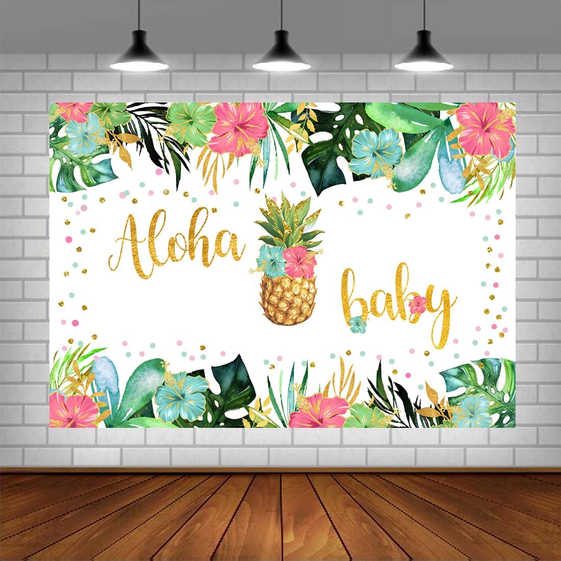 Summer Aloha Baby Backdrop Tropical Hawaiian Baby Shower Party ...