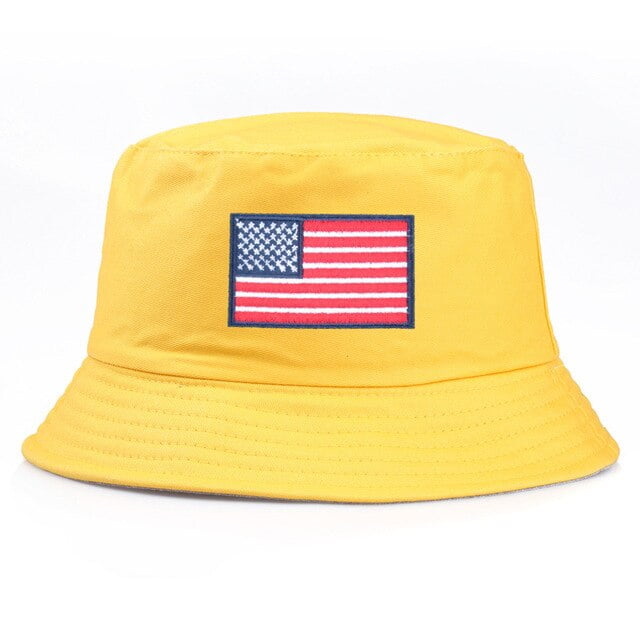 Summer America Flag Bucket Hats For Men Bob Spring Double-sided Panama ...