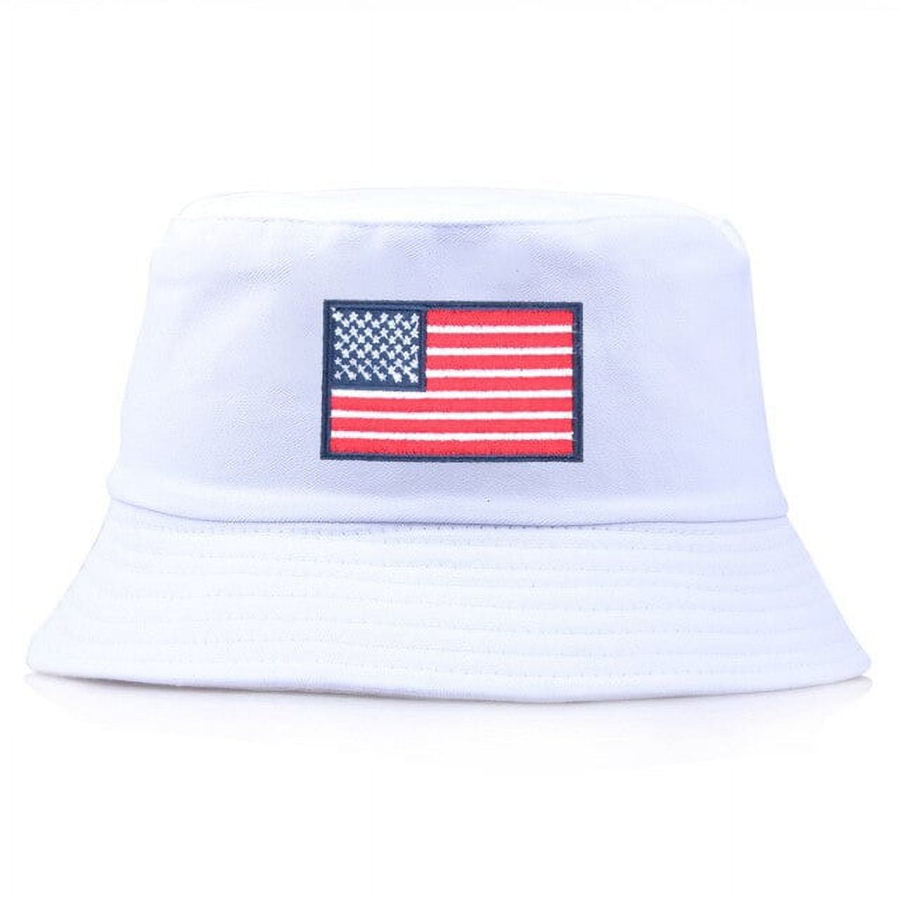 Summer America Flag Bucket Hats For Men Bob Spring Double-sided Panama ...