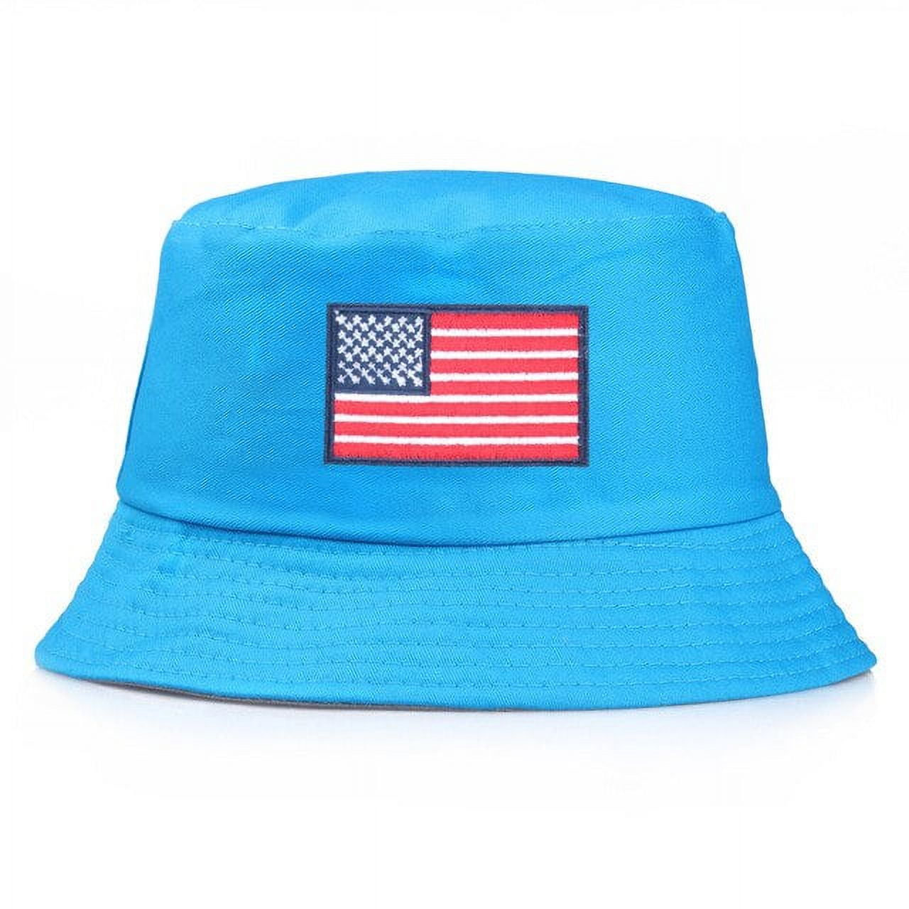 Summer America Flag Bucket Hats For Men Bob Spring Double-sided Panama ...