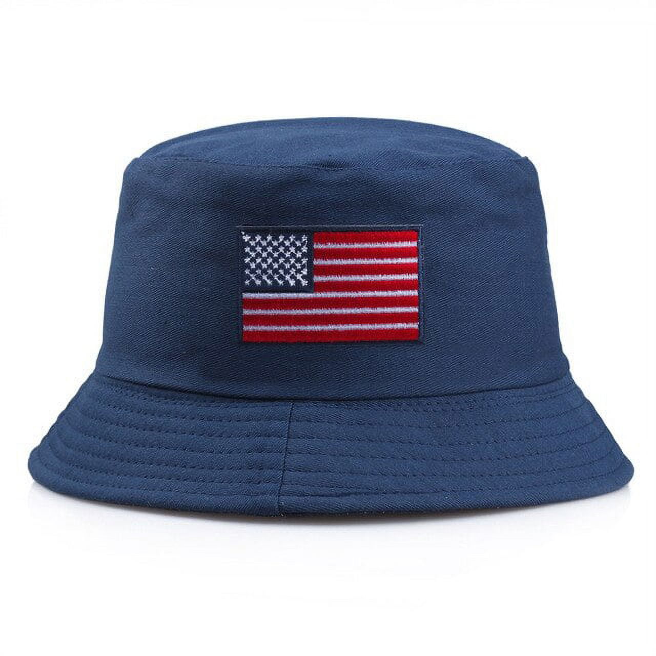 Summer America Flag Bucket Hats For Men Bob Spring Double-sided Panama ...