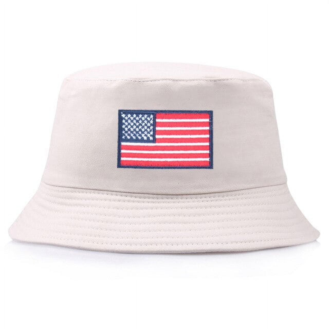 Summer America Flag Bucket Hats For Men Bob Spring Double-sided Panama ...