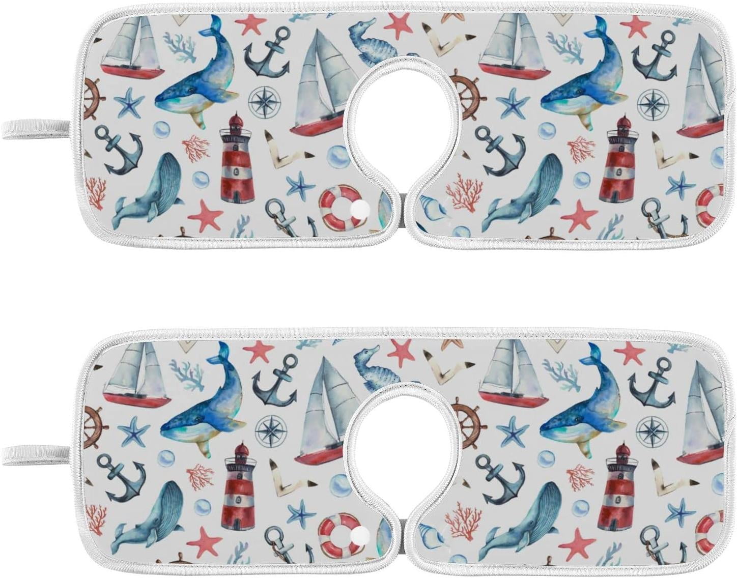 Summer Anchor Whale Sink Splash Guard for Faucet 2 Packs Faucet ...