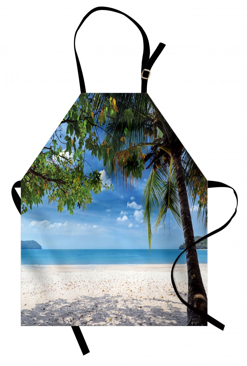 Summer Apron Tropical Beach Ocean behind Palm Tree Caribbean Exotic ...