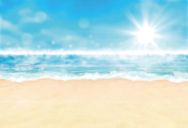 Summer Backdrops For Photography Tropical Sea Beach Sand Coast Blue Sky ...