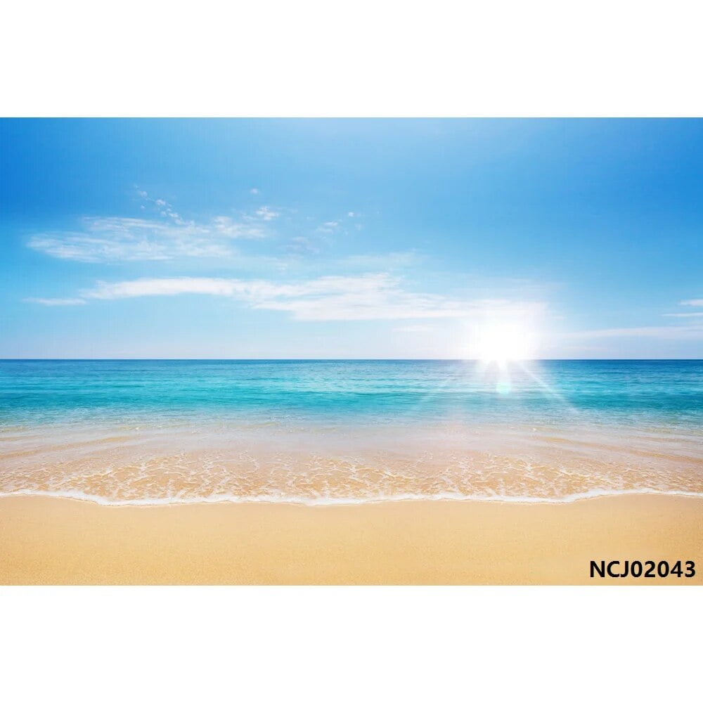 Summer Backdrops For Photography Tropical Sea Beach Sand Coast Blue Sky ...