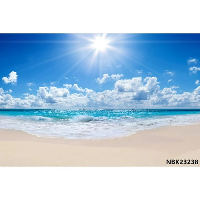 Summer Backdrops For Photography Tropical Sea Beach Sand Coast Blue Sky ...