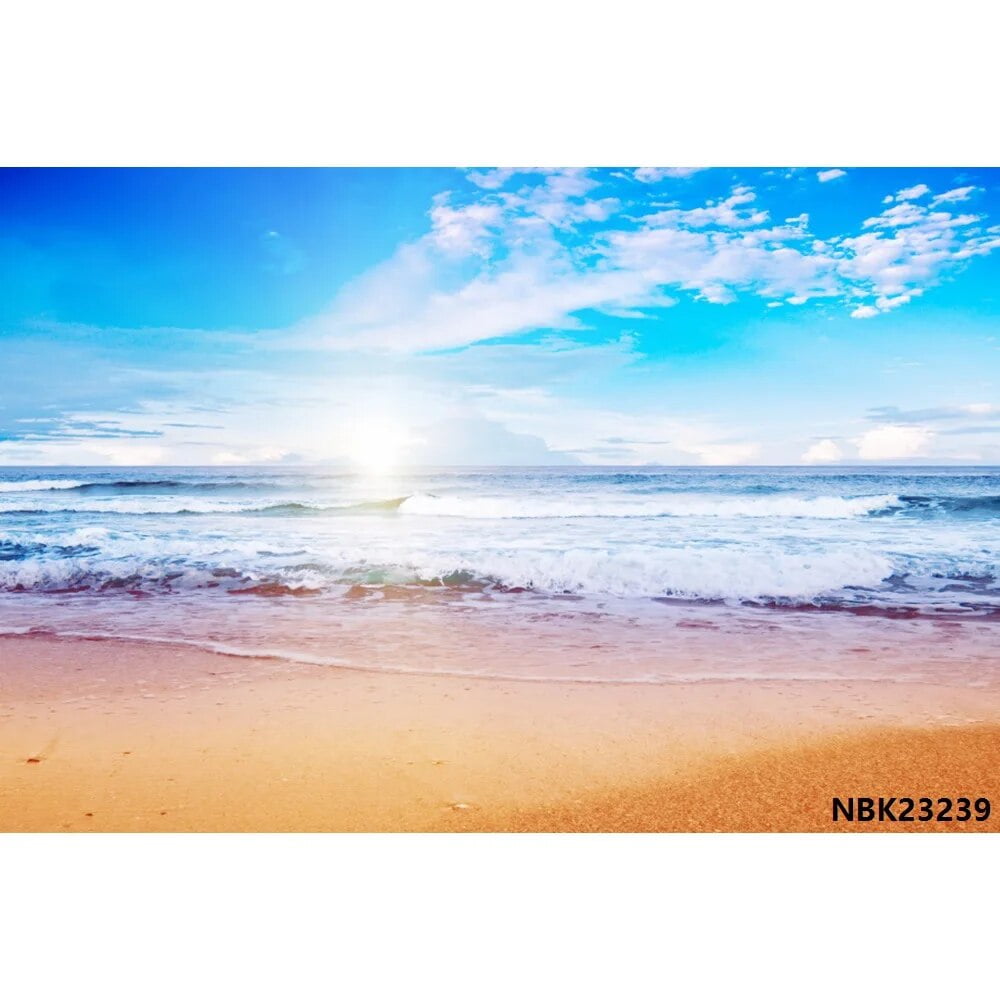 Summer Backdrops For Photography Tropical Sea Beach Sand Coast Blue Sky ...