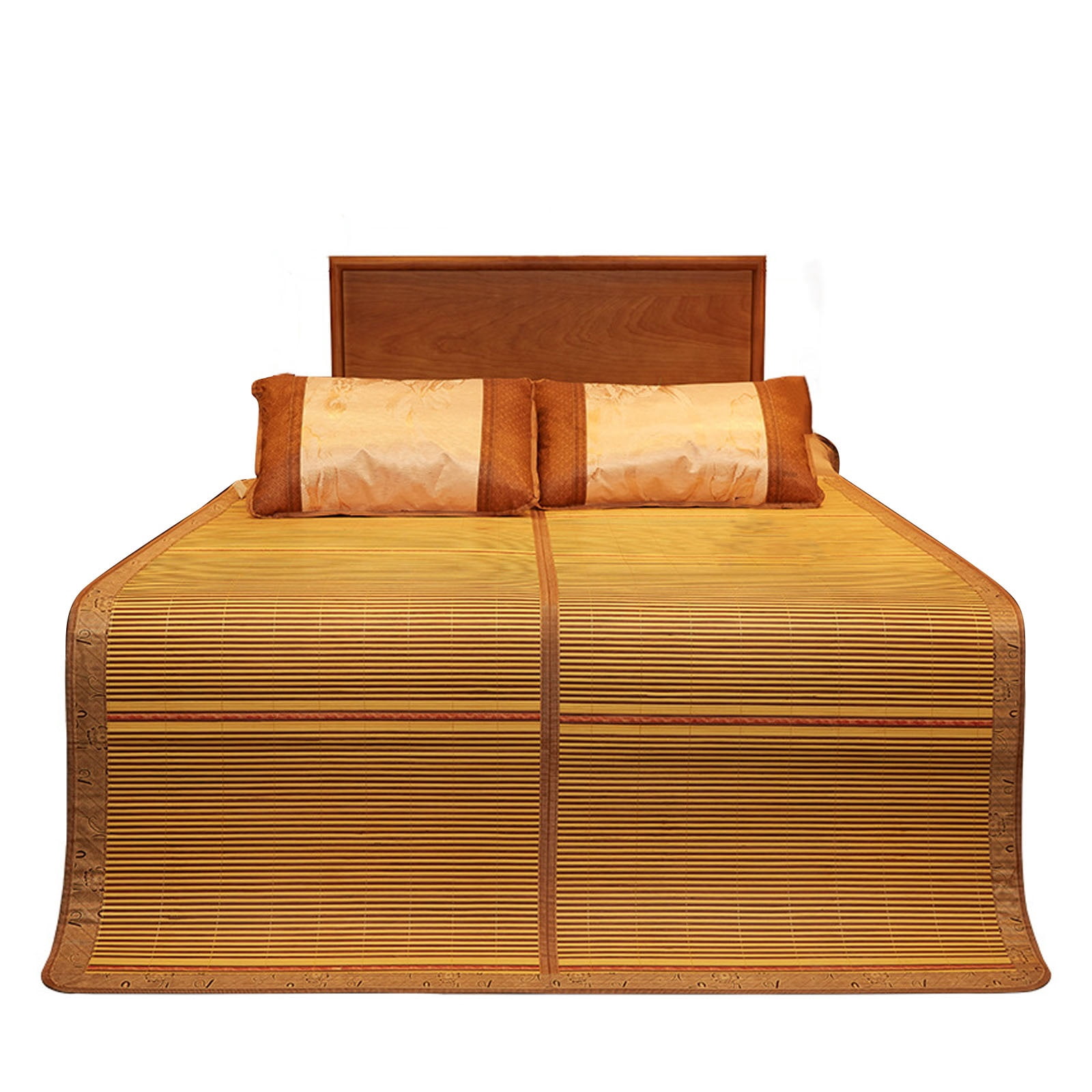 Summer Bamboo Bed Mat, Double-Sided Use Breathable Smooth Foldable Air ...