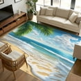 Summer Beach 6x9 Area Rugs, Coastal Ocean Tropical Palm Trees Non-Skid ...