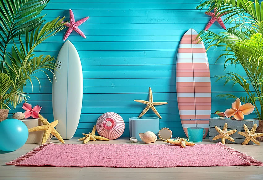 Summer Beach Aloha Surfboard Kids Birthday Party Cake Smash Portrait r ...