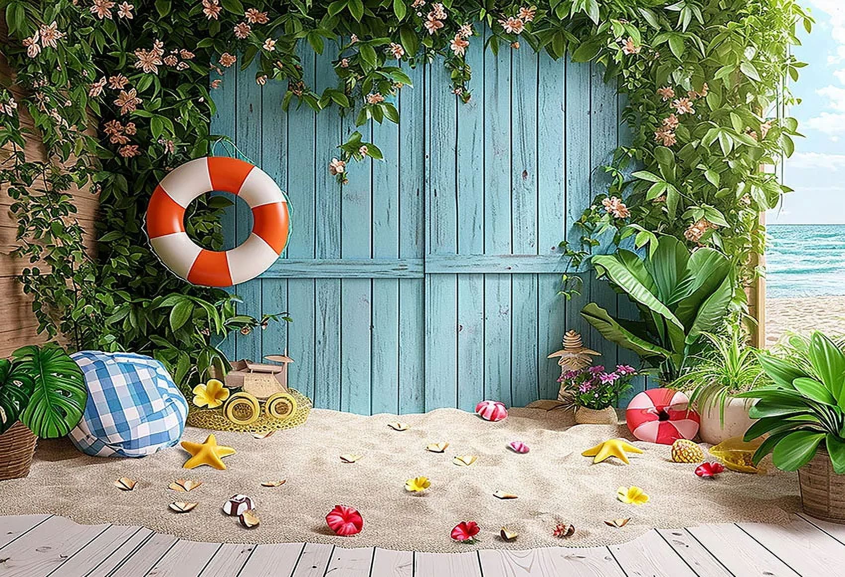 Summer Beach Aloha Surfboard Kids Birthday Party Cake Smash Portrait r ...