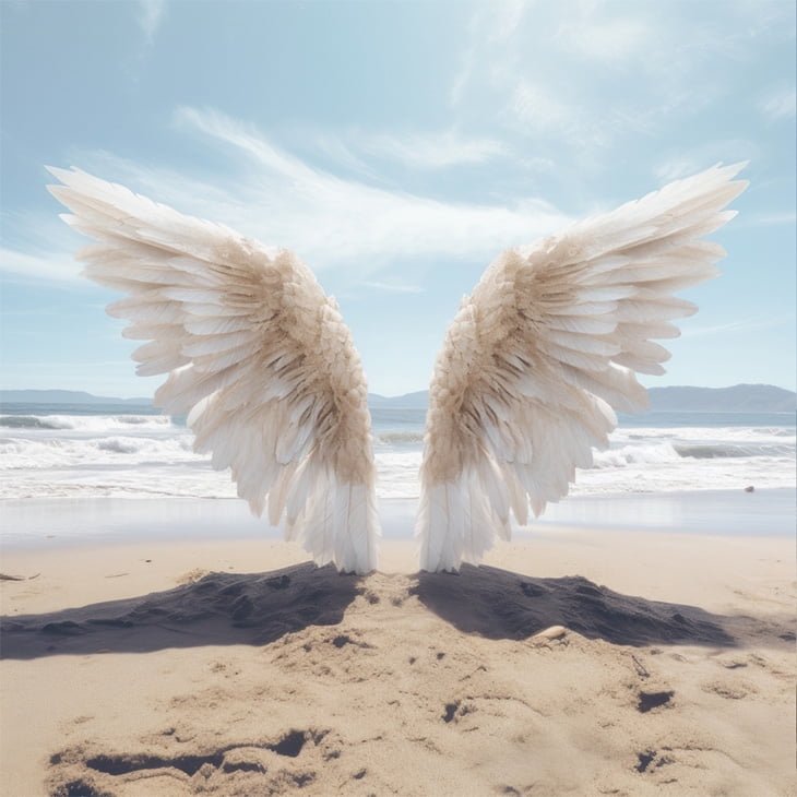 Summer Beach Angel Wings Adult Birthday Wedding Maternity Portrait r ...