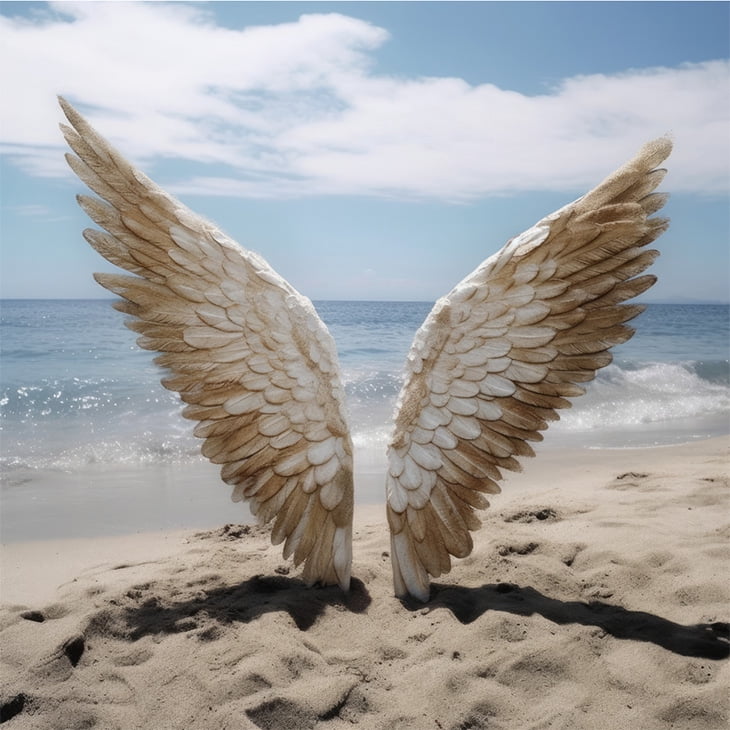 Summer Beach Angel Wings Adult Birthday Wedding Maternity Portrait r ...