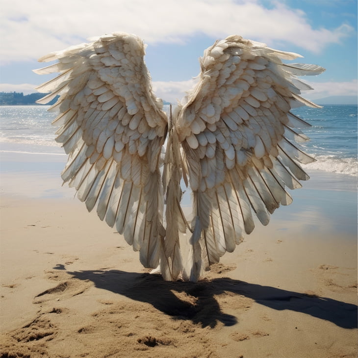 Summer Beach Angel Wings Adult Birthday Wedding Maternity Portrait r ...