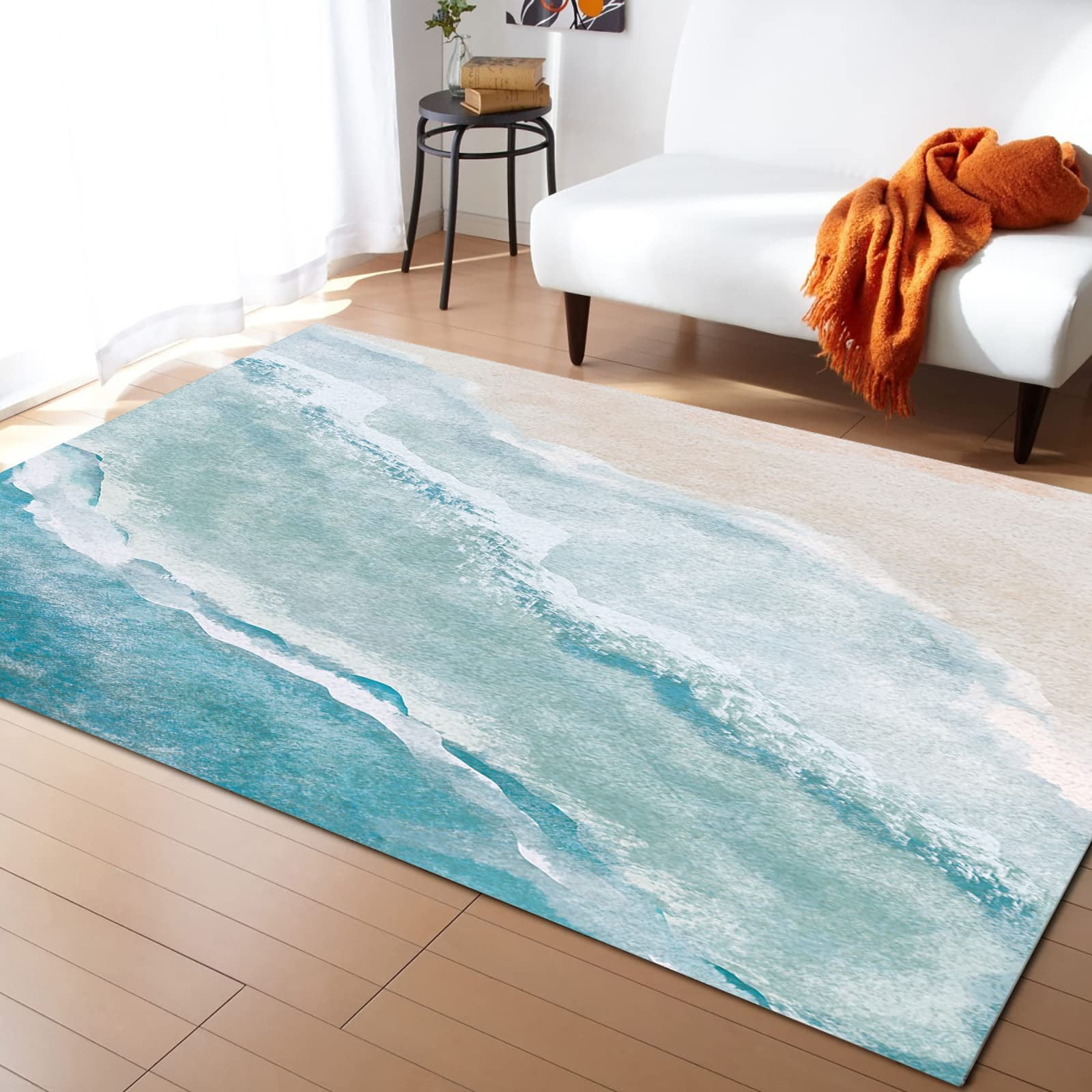 Summer Beach Area Rugs For Living Room/Bedrooom, Area Rug Non-Slip ...