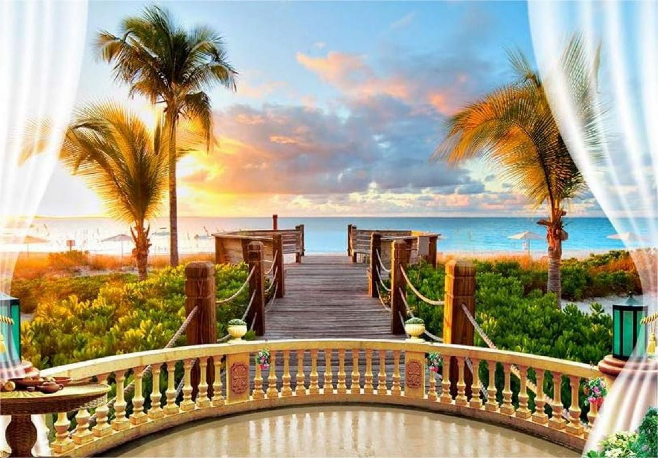 Summer Beach Backdrop Ocean Wave Sand Floor Background for Photography ...