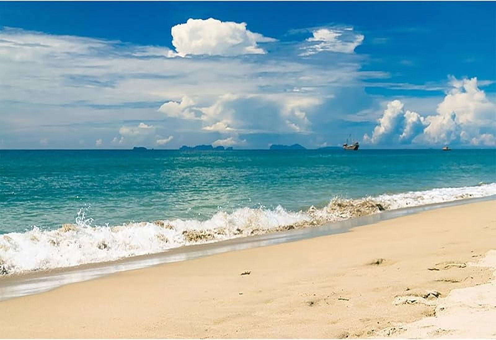 Summer Beach Background for Photography Poster Seaside Sand Blue Water ...