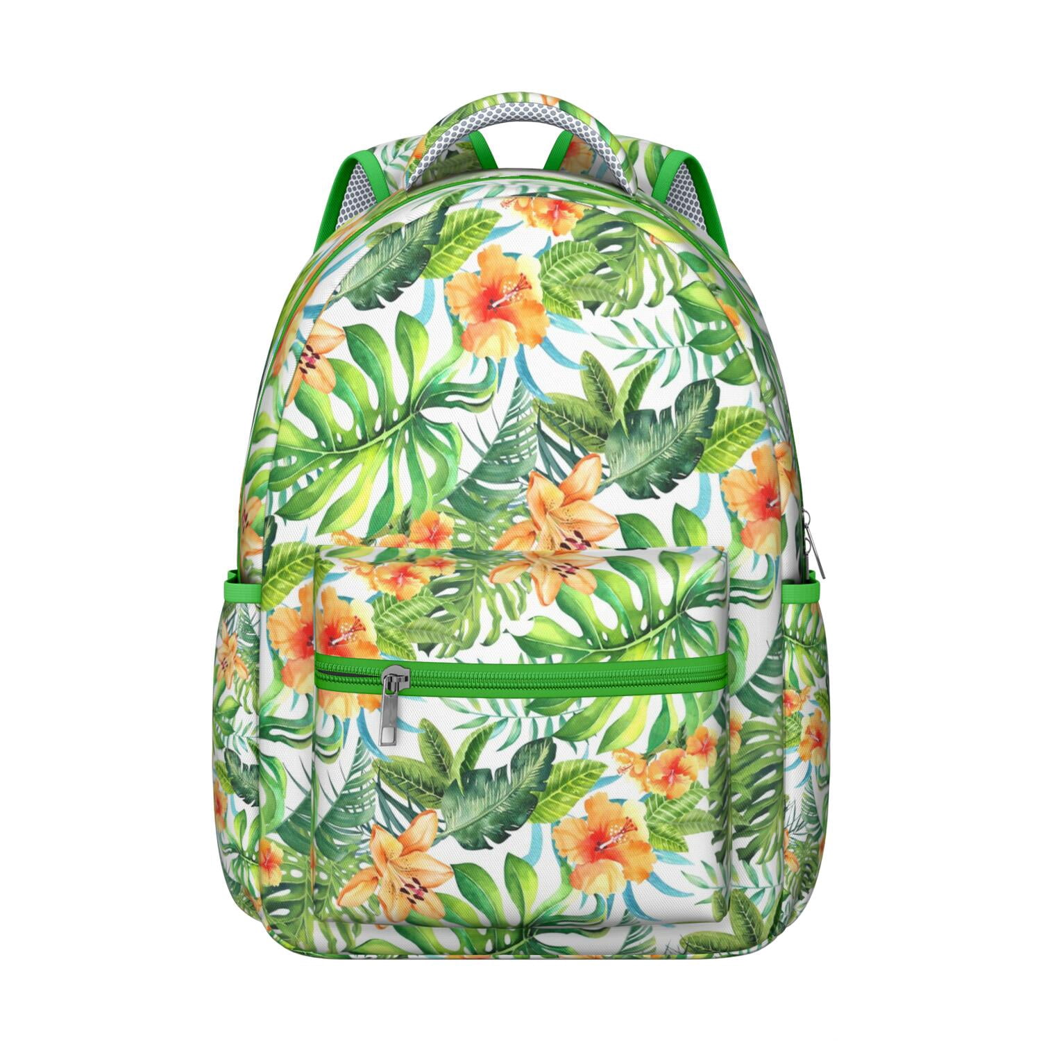 Summer Beach Backpack Hawaiian Print, Jungle Leaves, Exotic Floral ...