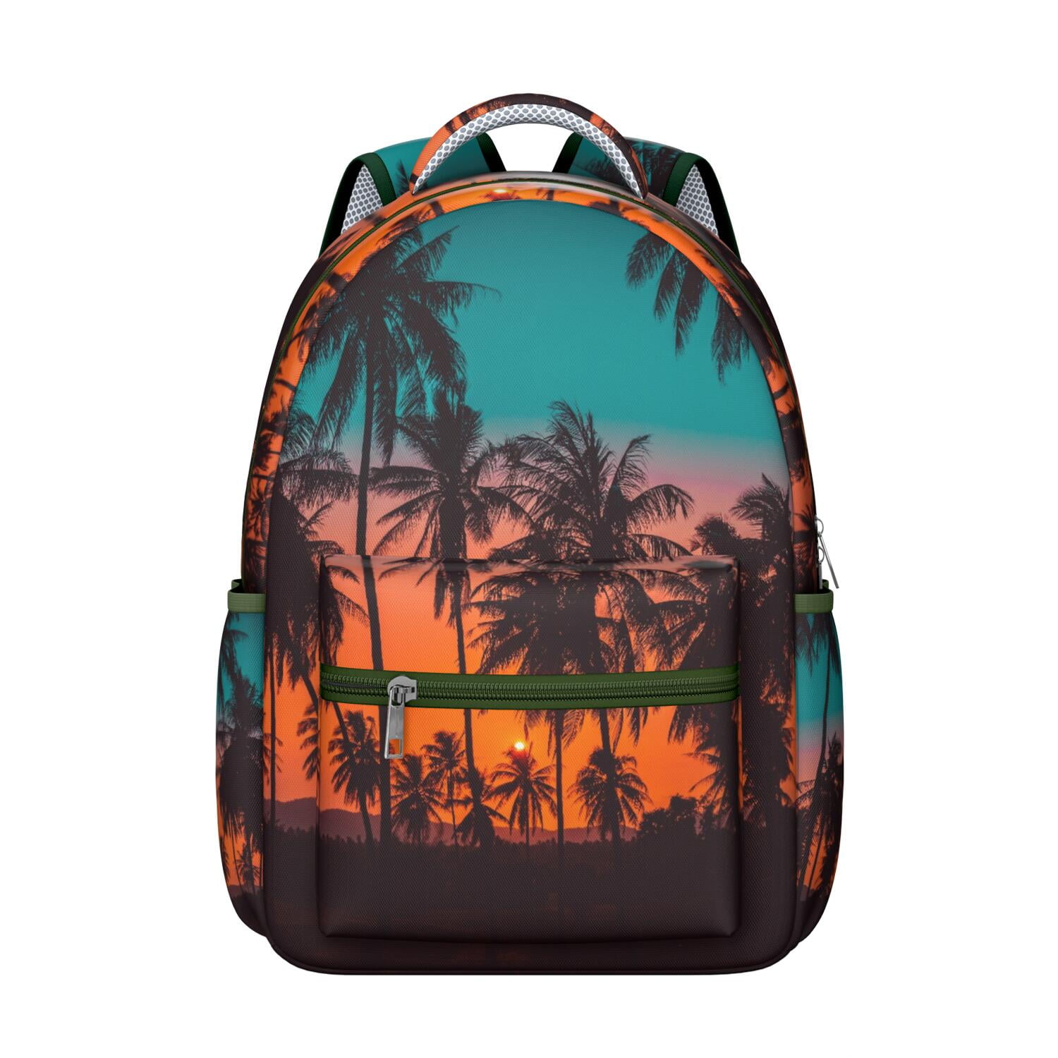 Summer Beach Backpack Hawaiian Print, Jungle Leaves, Exotic Floral ...