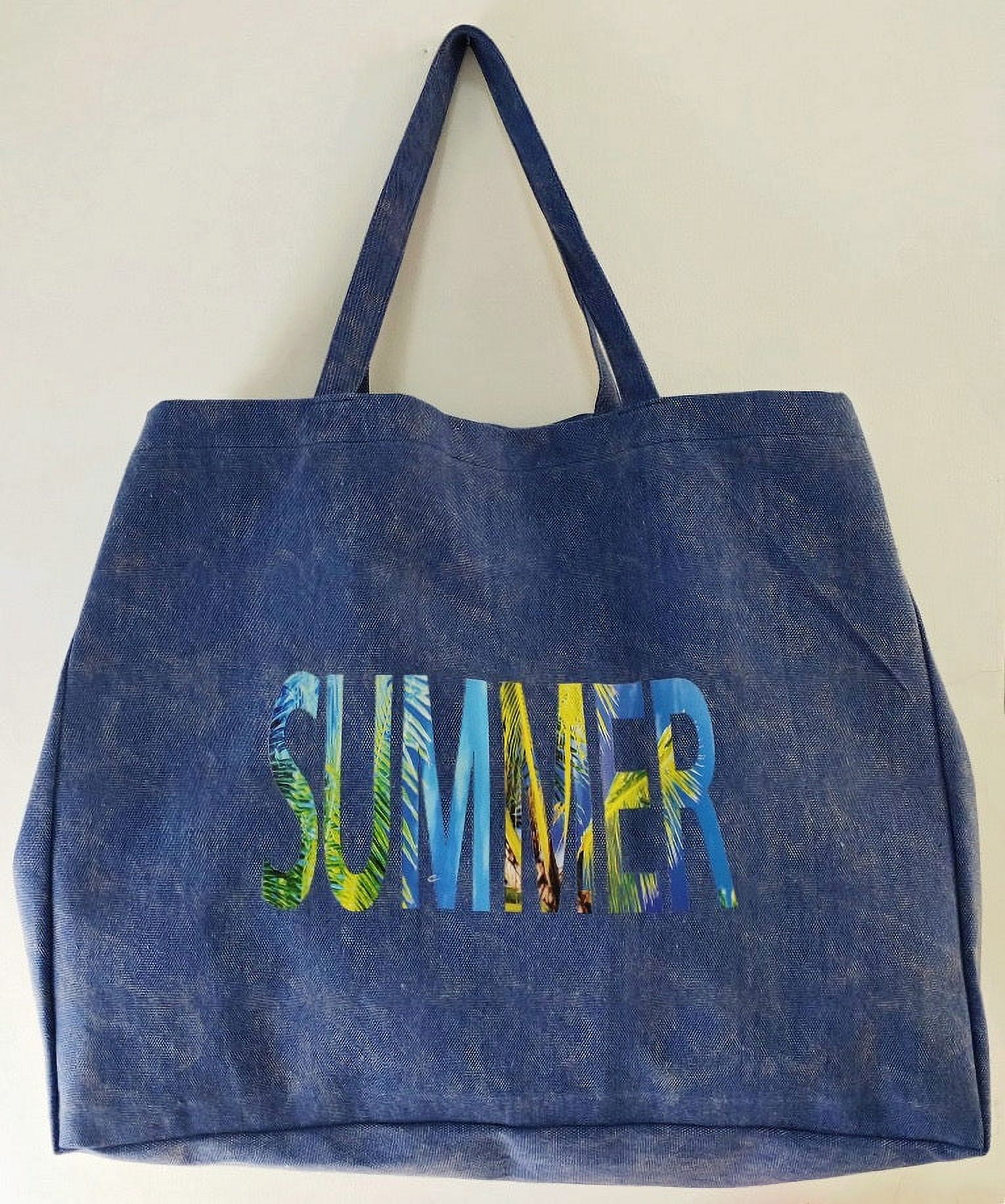 Summer Beach Bag - Navy - 19 Inch x 15 Inch - Women Swim Pool Bag Large ...