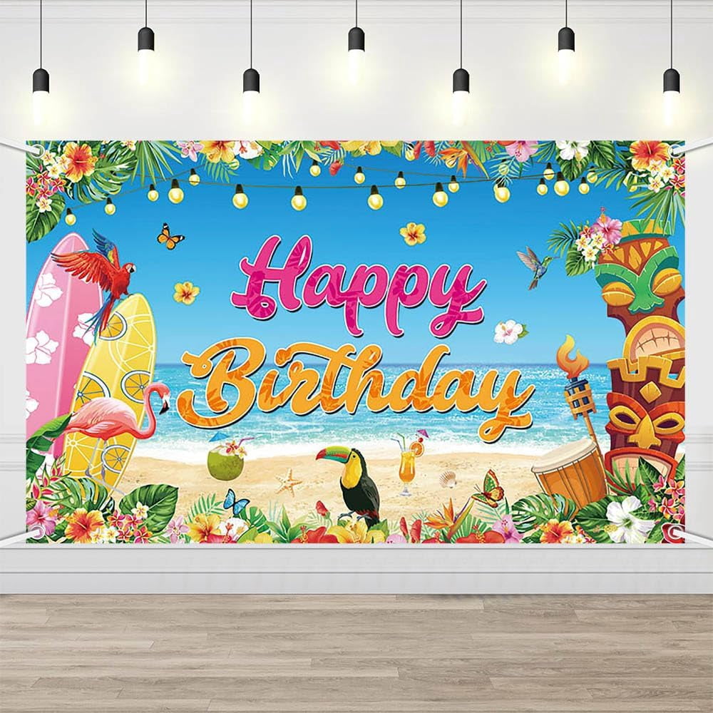 Summer Beach Birthday Party Backdrop Summer Birthday Party Decorations ...