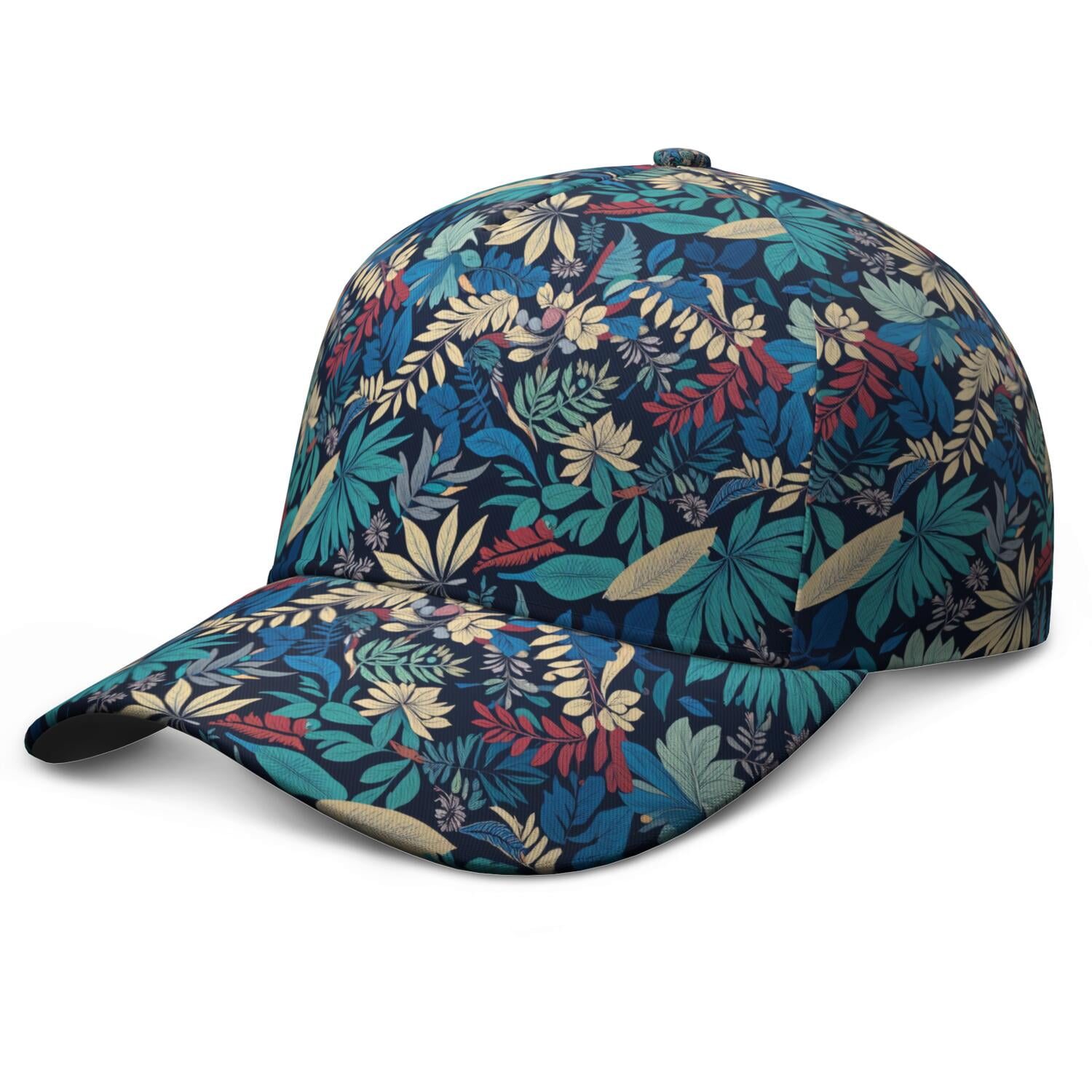 Summer Beach Boho Baseball Cap - Palm Leaf & Tropical Floral Adjustable ...