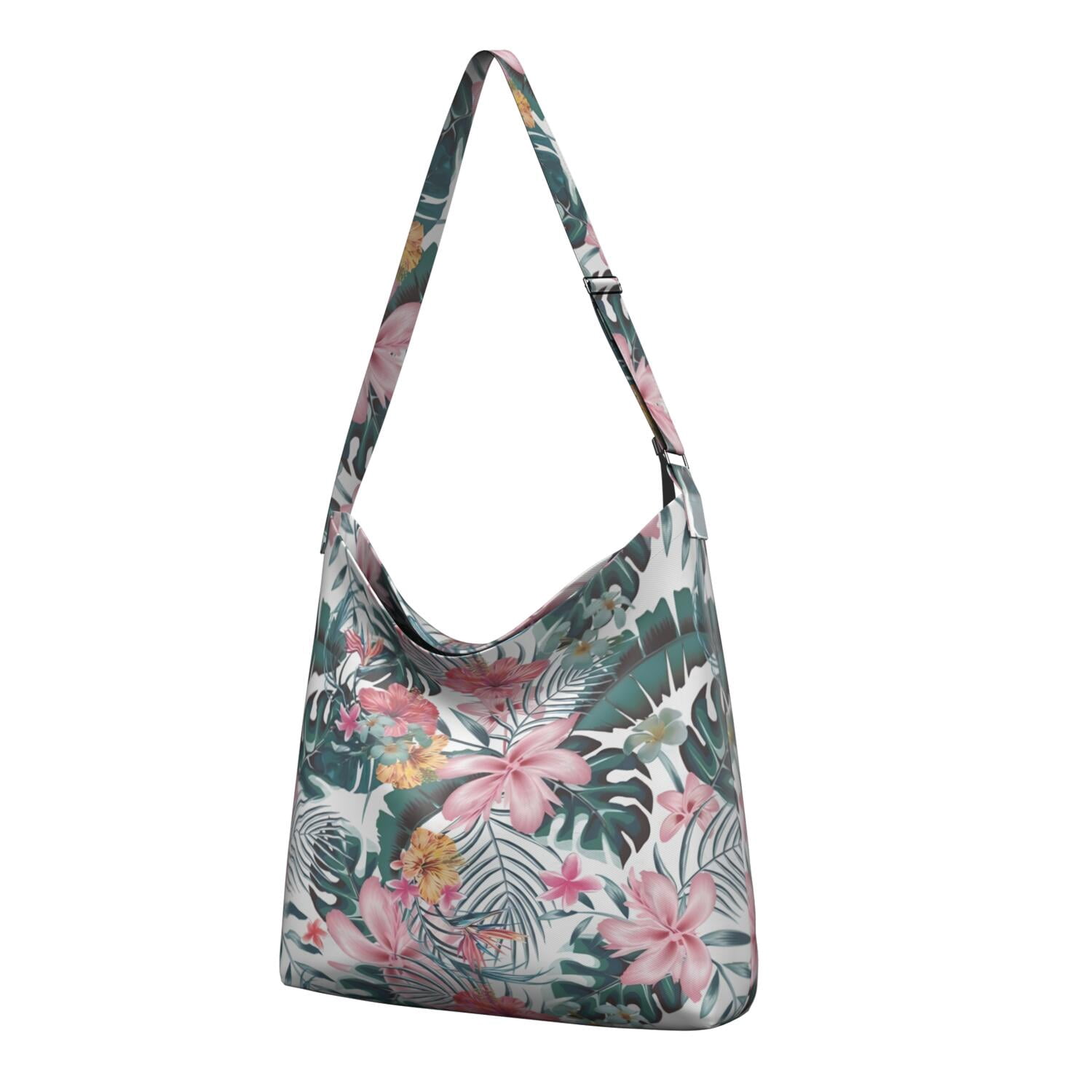 Summer Beach Boho Crossbody Bag - Vibrant Hawaiian Hibiscus Print ...