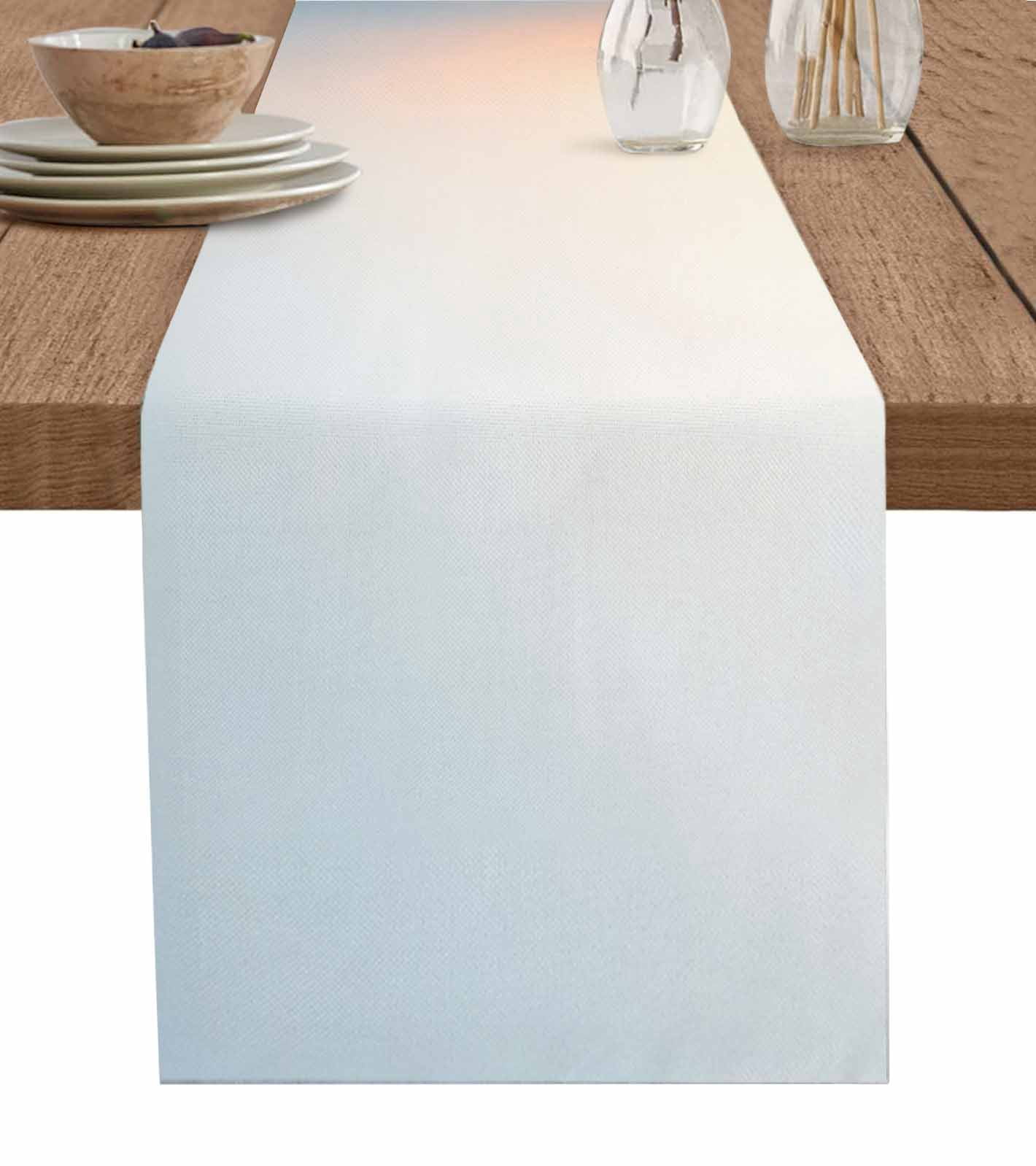 Summer Beach Burlap Cotton Table Runner 18x72 Inches Long, Coastal ...