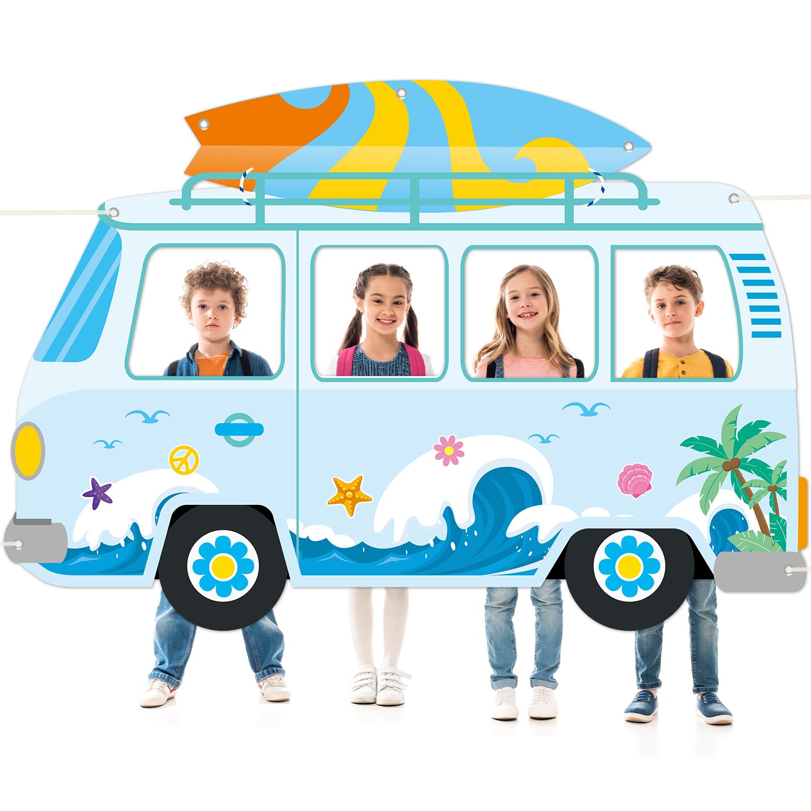 Summer Beach Bus AJH3 Shaped Photo Prop Selfie Frame Decor 66 x 46in ...