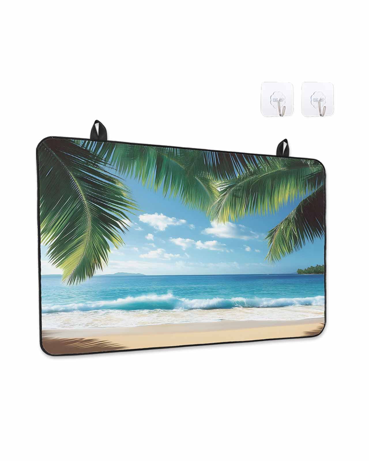 Summer Beach Coastal Stove Top Covers for Electric Stove, Kitchen Glass ...