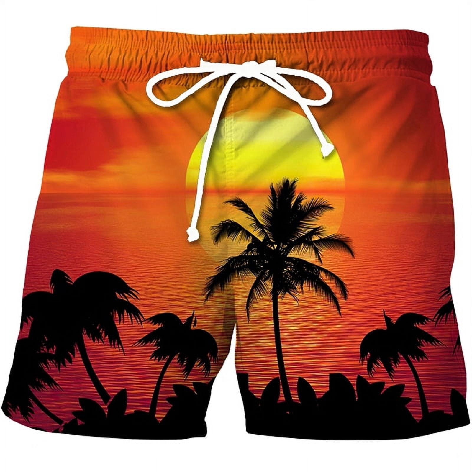 Summer Beach Cute Board Shorts Men's Floral Hawaiian 3D Swimsuit ...
