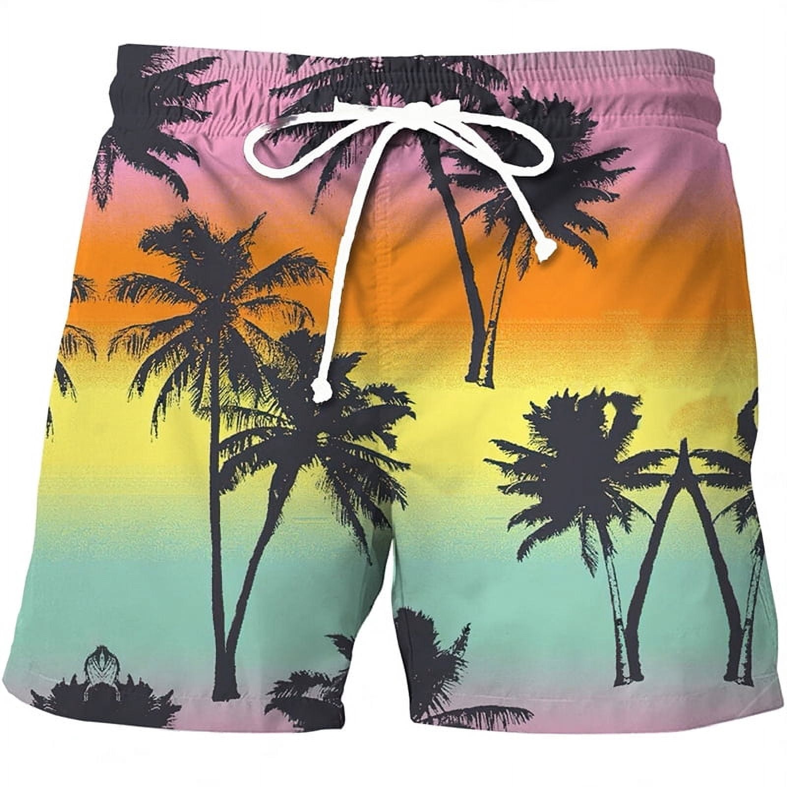 Summer Beach Cute Board Shorts Men's Floral Hawaiian 3D Swimsuit ...