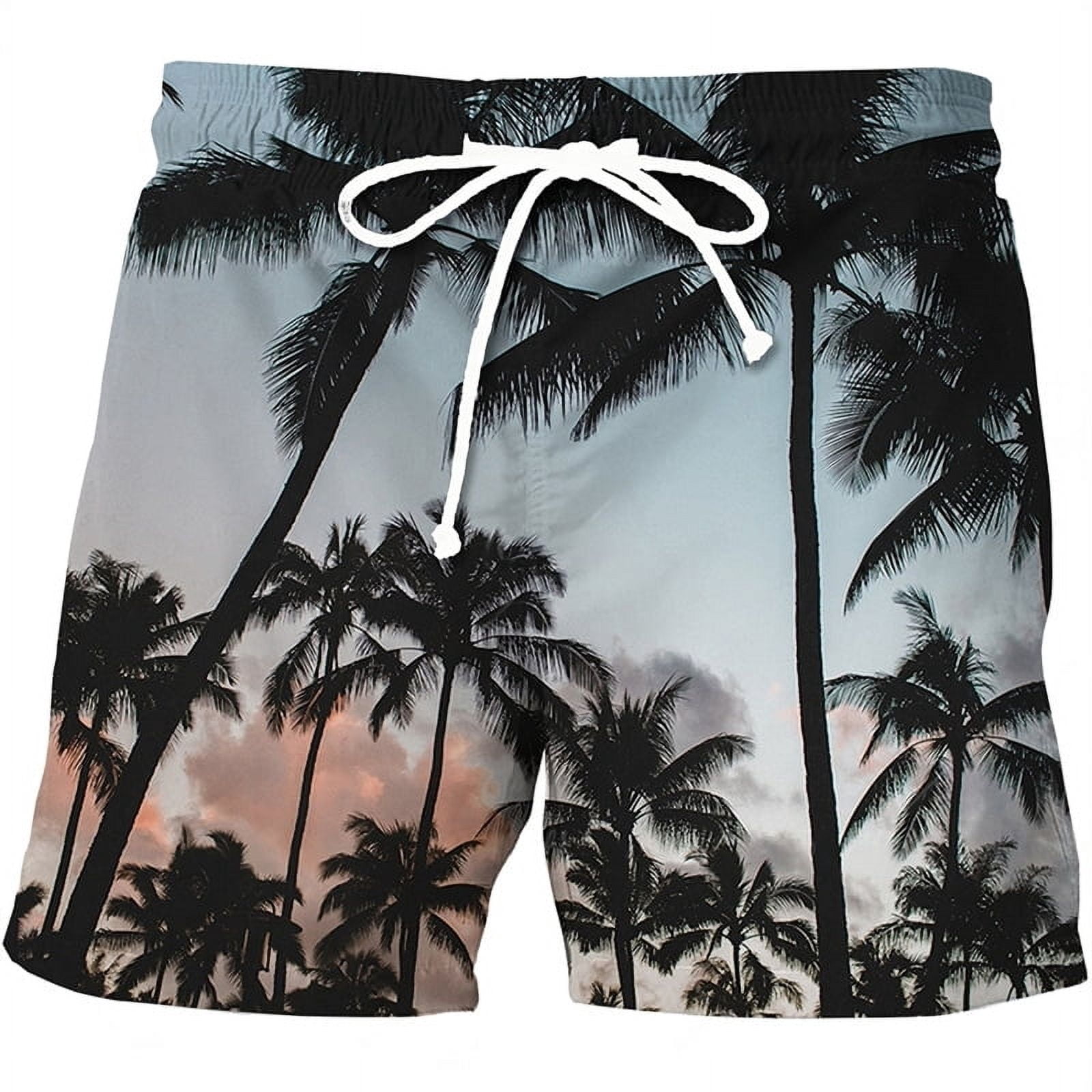 Summer Beach Cute Board Shorts Men's Floral Hawaiian 3D Swimsuit ...