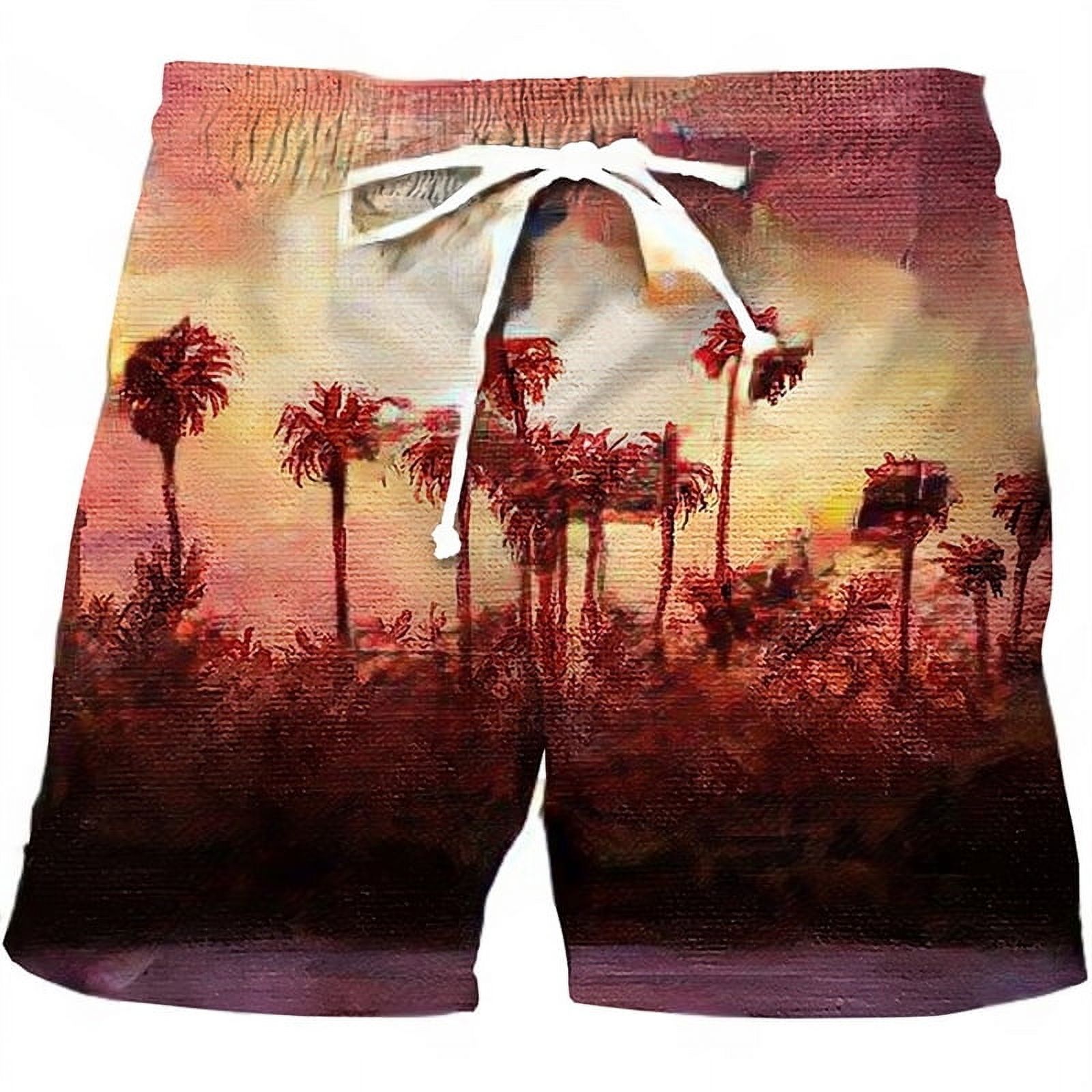 Summer Beach Cute Board Shorts Men's Floral Hawaiian 3D Swimsuit ...